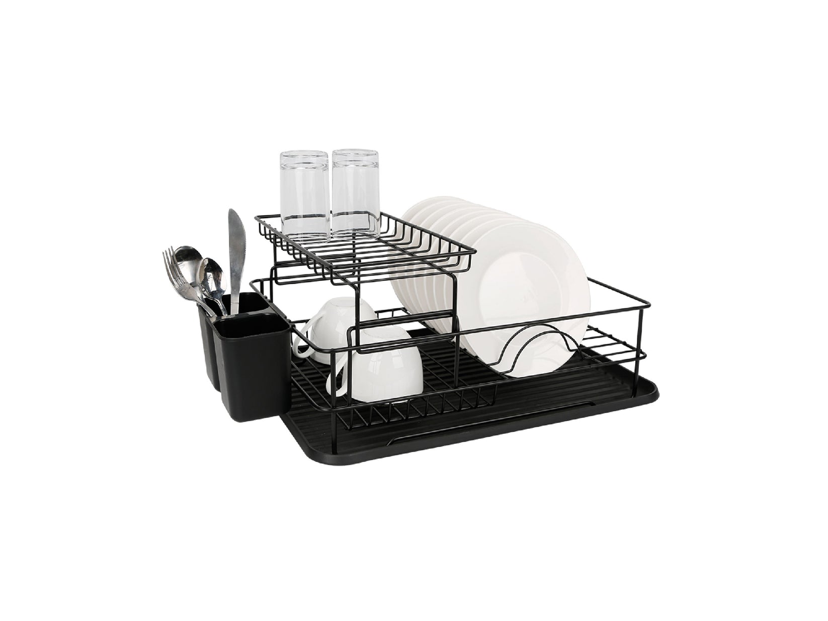 Escurridor De Platos Negro 2pisos Madera – Hudson Kitchenware URY